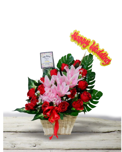 Bunga Meja Artificial Happy Wedding- Naqie Florist