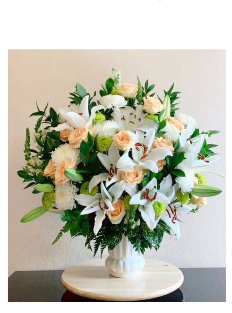 Bunga Meja Lilly Mix Mawar 10 Tangkai- Naqie Florist