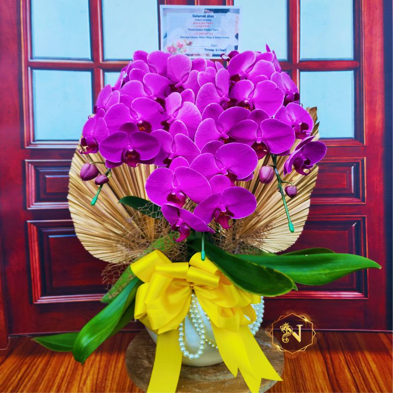 Anggrek ungu rustic 3 tangkai- Naqie Florist