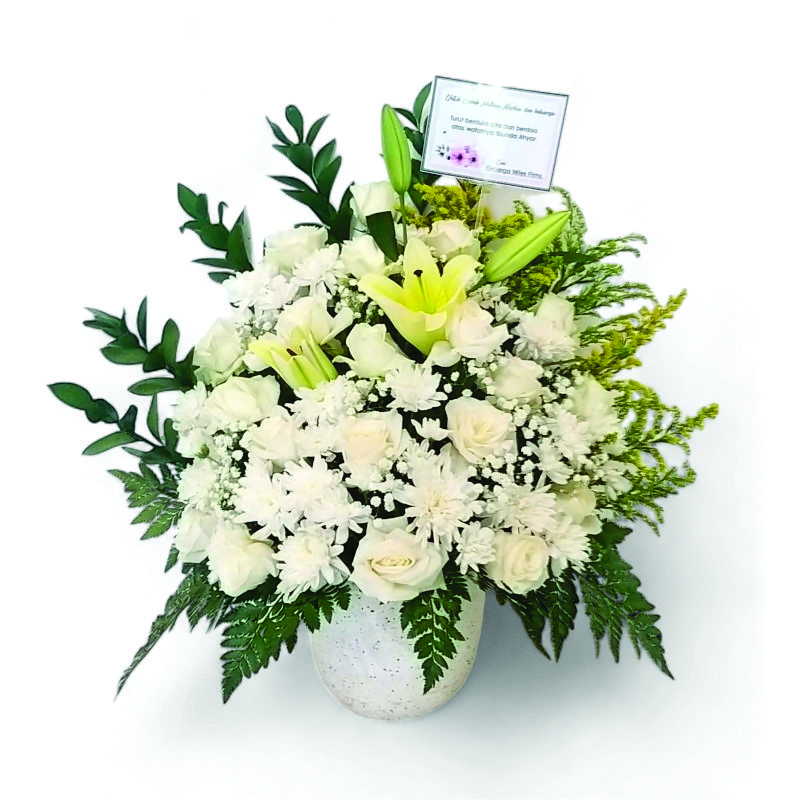 Bunga meja mawar mix lily- Naqie Florist