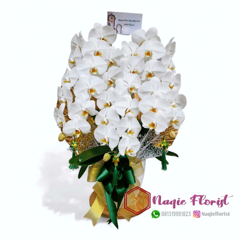 Hampers anggrek lebaran 3 tangkai- Naqie Florist